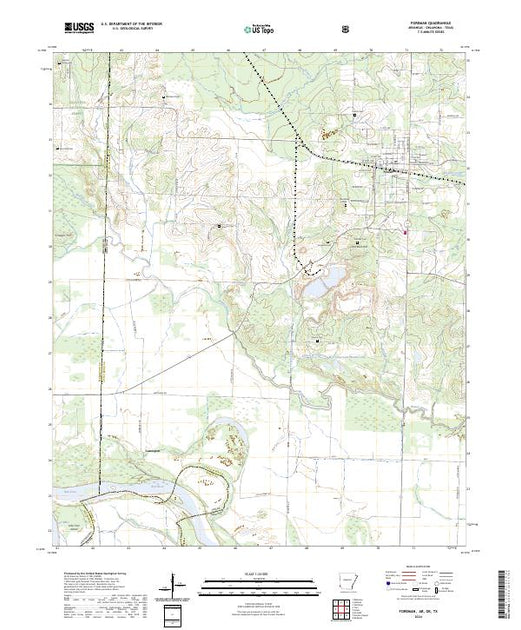 US Topo 7.5-minute map for Foreman AROKTX – American Map Store