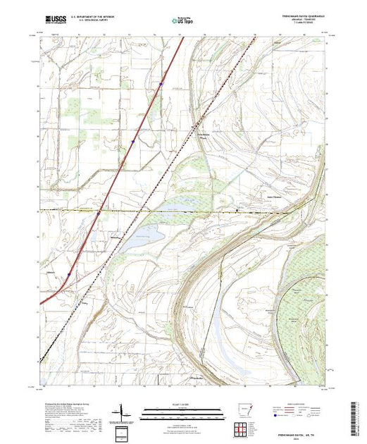 US Topo 7.5-minute map for Frenchmans Bayou ARTN – American Map Store
