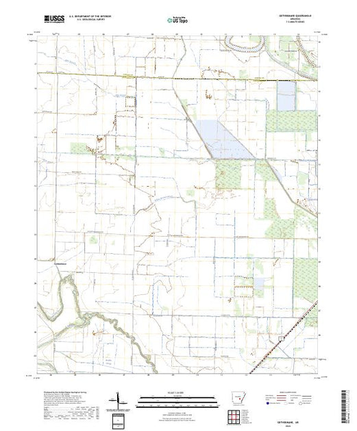 US Topo 7.5-minute map for Gethsemane AR – American Map Store