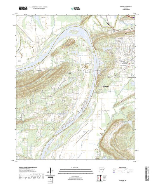 US Topo 7.5-minute map for Gleason AR – American Map Store