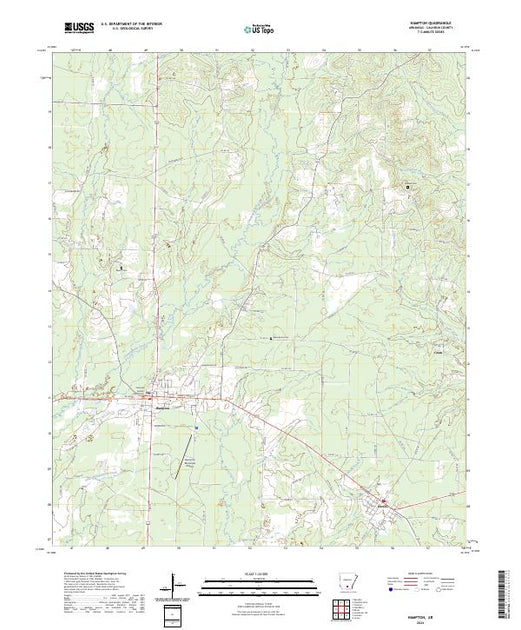 US Topo 7.5-minute map for Hampton AR – American Map Store