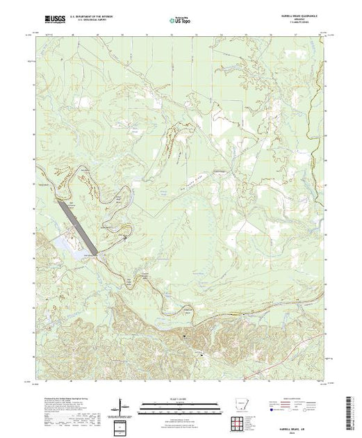 US Topo 7.5-minute map for Harrell Brake AR – American Map Store