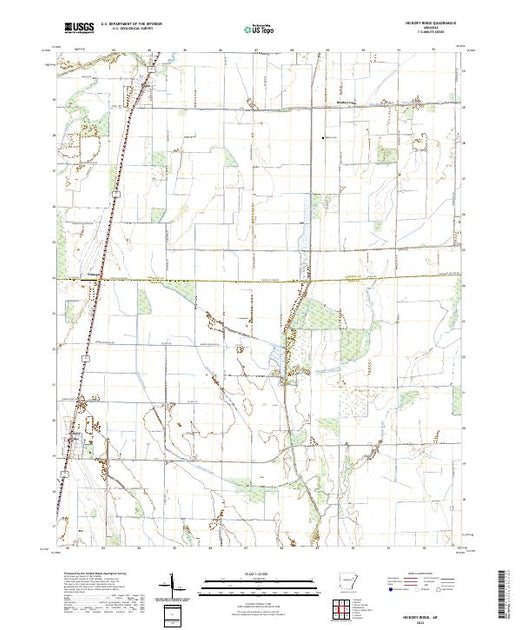 US Topo 7.5-minute map for Hickory Ridge AR – American Map Store