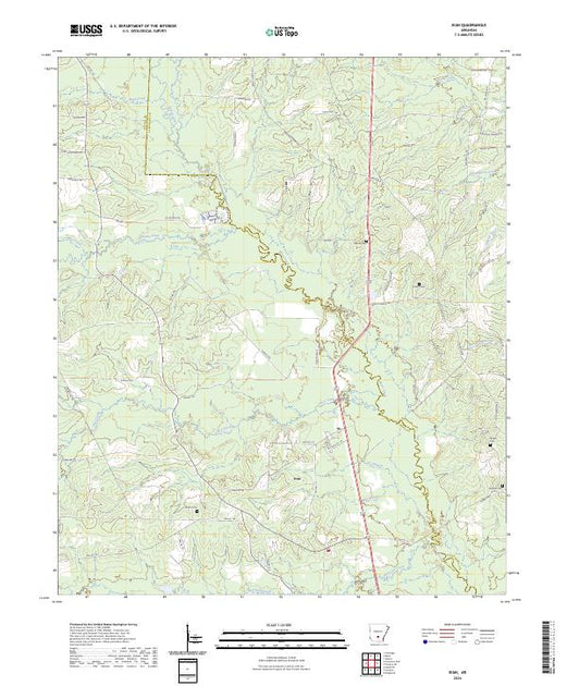 US Topo 7.5-minute map for Ivan AR – American Map Store