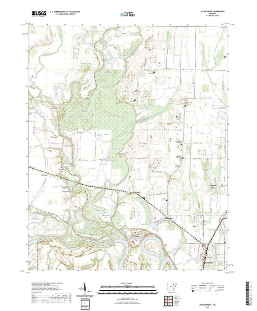 US Topo 7.5-minute map for Jacksonport AR – American Map Store