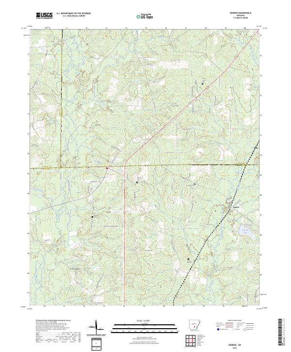 US Topo 7.5-minute map for Kedron AR – American Map Store
