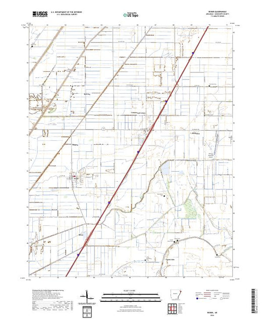 US Topo 7.5-minute map for Keiser AR – American Map Store
