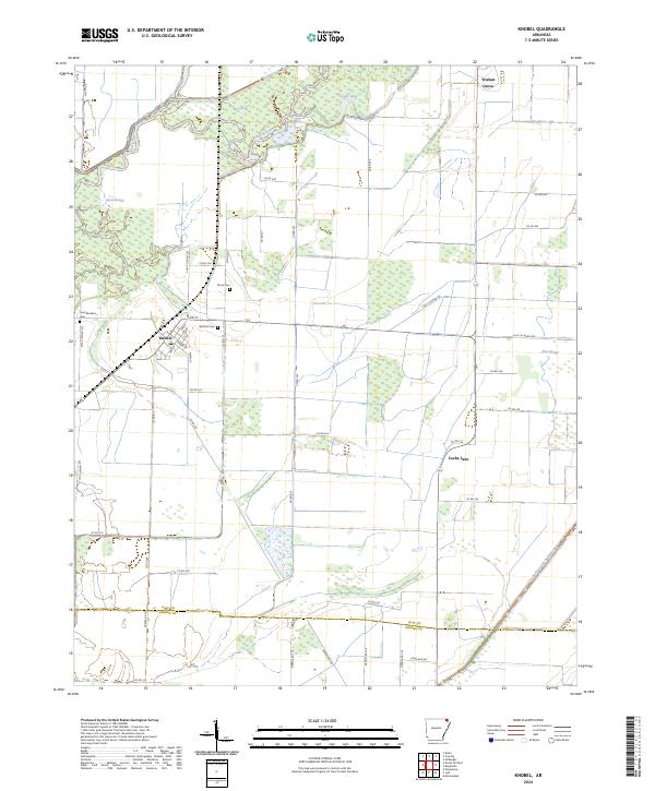 US Topo 7.5-minute map for Knobel AR – American Map Store