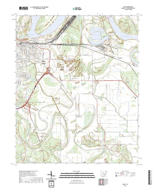 US Topo 7.5-minute map for Ladd AR – American Map Store