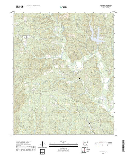 US Topo 7.5-minute map for Lake Norrell AR – American Map Store