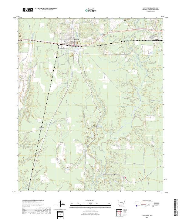 US Topo 7.5-minute map for Lewisville AR – American Map Store