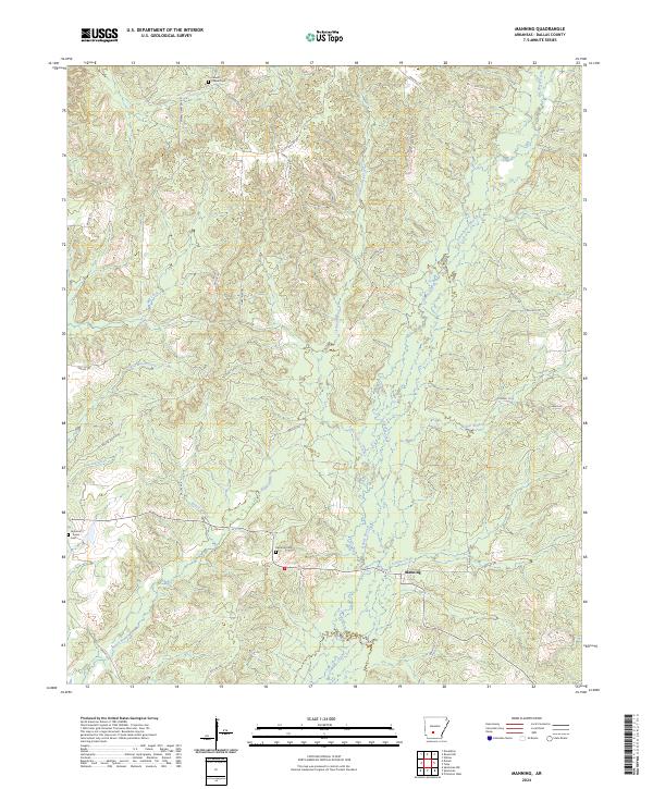 US Topo 7.5-minute map for Manning AR – American Map Store