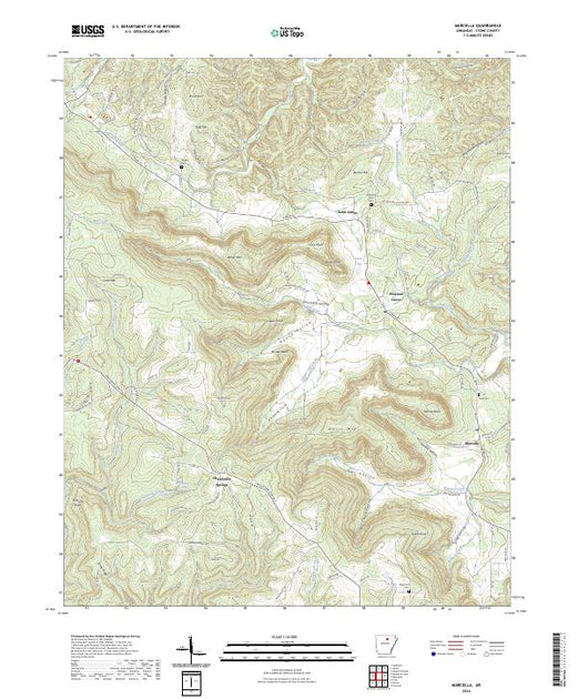 US Topo 7.5-minute map for Marcella AR – American Map Store