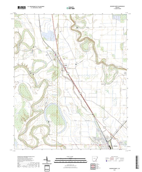US Topo 7.5-minute map for McGehee North AR – American Map Store