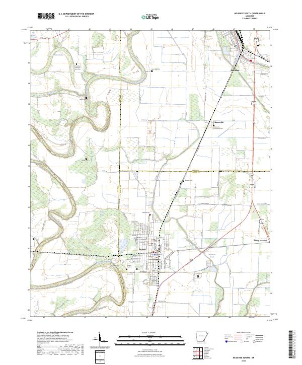 US Topo 7.5-minute map for McGehee South AR – American Map Store