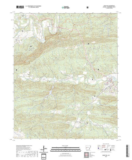 US Topo 7.5-minute map for Mount Ida AR – American Map Store