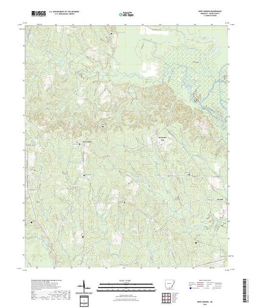 US Topo 7.5-minute map for New London AR – American Map Store