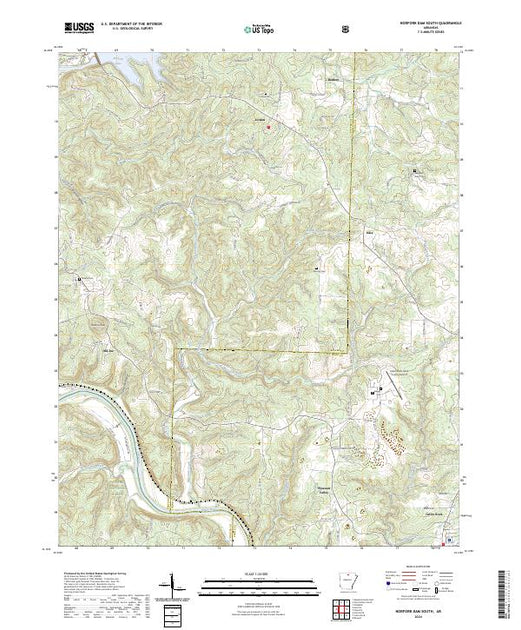 US Topo 7.5-minute map for Norfork Dam South AR – American Map Store