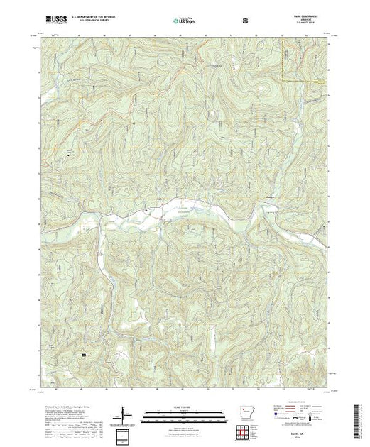 US Topo 7.5-minute map for Oark AR – American Map Store
