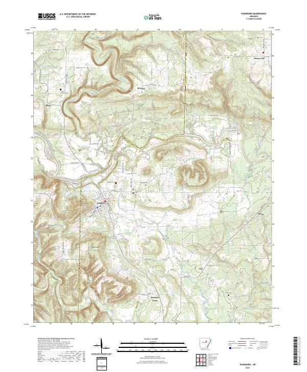 US Topo 7.5-minute map for Pangburn AR – American Map Store