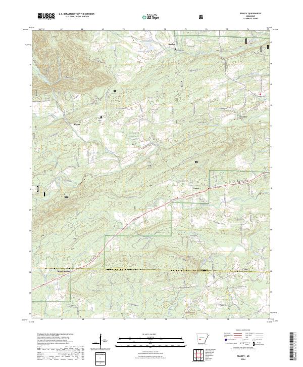 US Topo 7.5-minute map for Pearcy AR – American Map Store