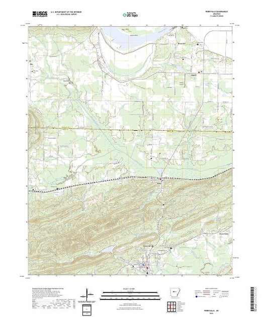 US Topo 7.5-minute map for Perryville AR – American Map Store