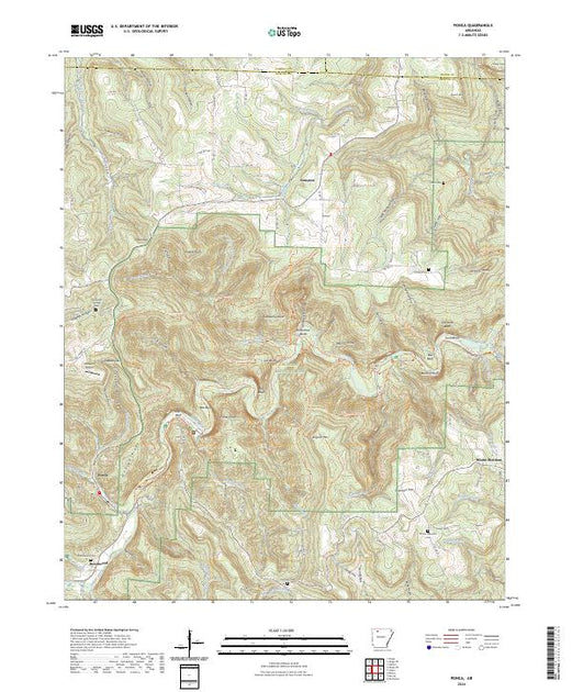 US Topo 7.5-minute map for Ponca AR – American Map Store