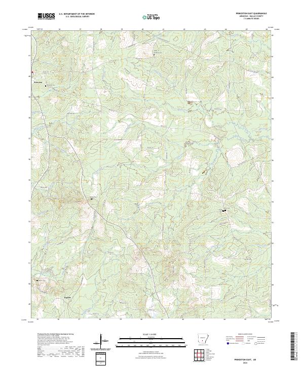 US Topo 7.5-minute map for Princeton East AR – American Map Store