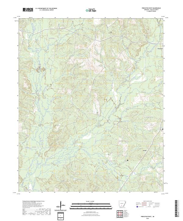 US Topo 7.5-minute map for Princeton West AR – American Map Store