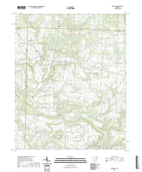 US Topo 7.5-minute map for Rose Bud AR – American Map Store