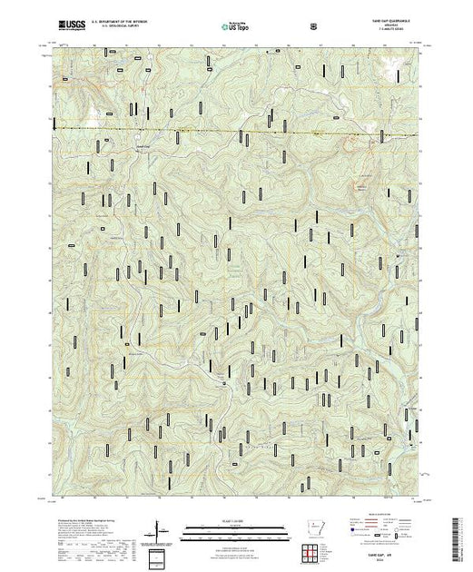 US Topo 7.5-minute map for Sand Gap AR – American Map Store