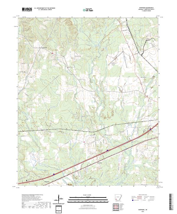 US Topo 7.5-minute map for Sheppard AR – American Map Store