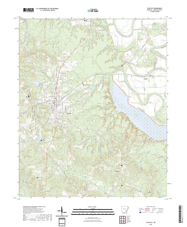 US Topo 7.5-minute map for Star City AR – American Map Store
