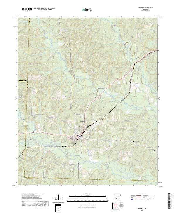US Topo 7.5-minute map for Stephens AR – American Map Store