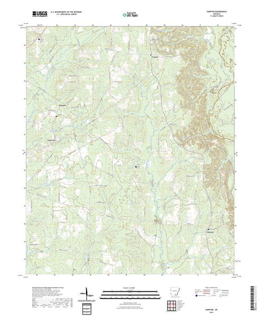 US Topo 7.5-minute map for Sumpter AR – American Map Store