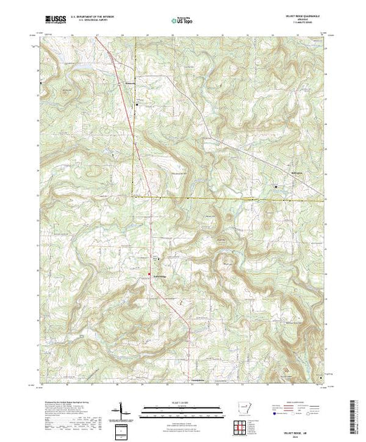 US Topo 7.5-minute map for Velvet Ridge AR – American Map Store