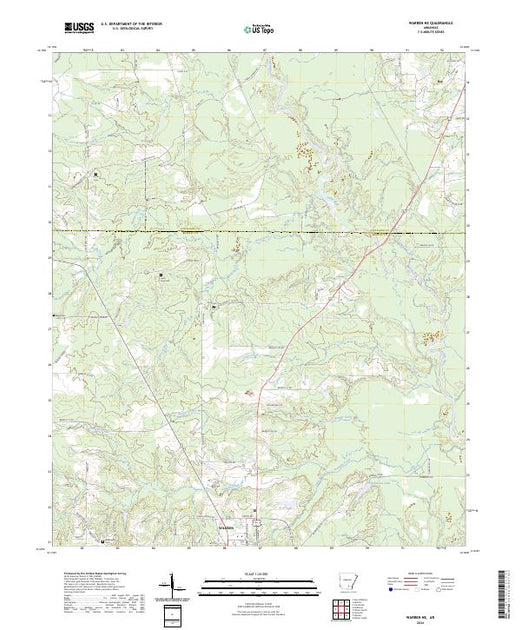 US Topo 7.5-minute map for Warren NE AR – American Map Store