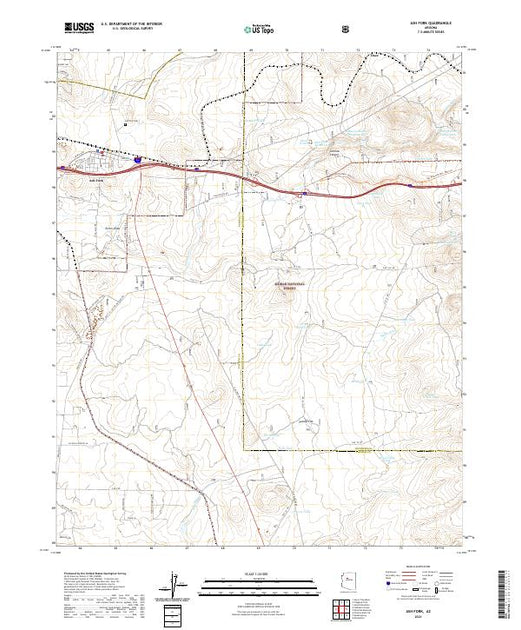 US Topo 7.5-minute map for Ash Fork AZ – American Map Store