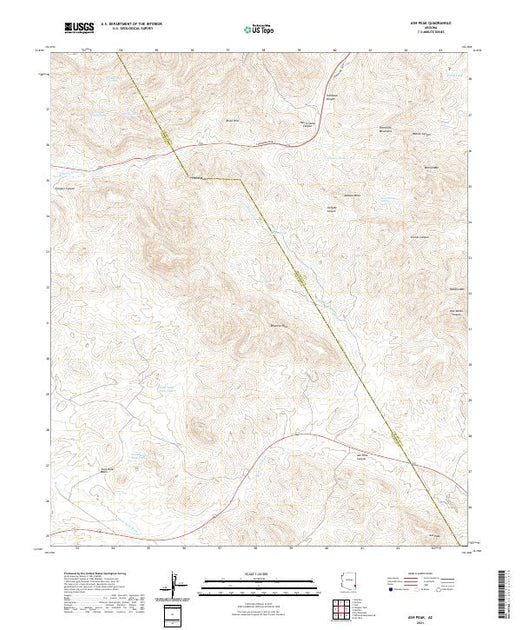US Topo 7.5-minute map for Ash Peak AZ – American Map Store