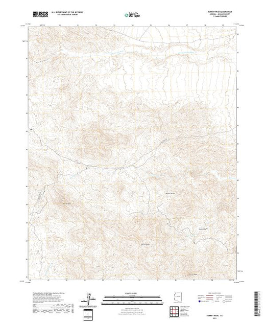 US Topo 7.5-minute map for Aubrey Peak AZ – American Map Store