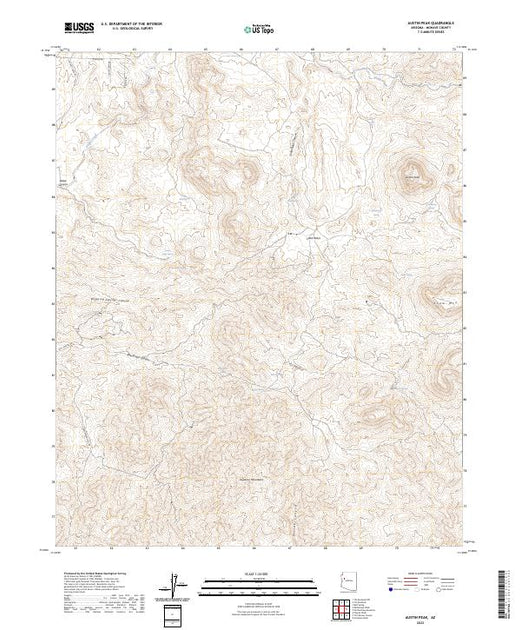 US Topo 7.5-minute map for Austin Peak AZ – American Map Store