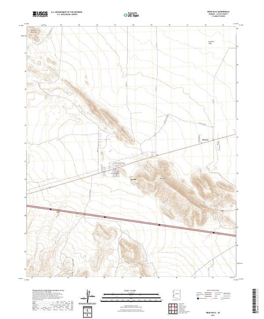 US Topo 7.5-minute map for Bear Hills AZ – American Map Store