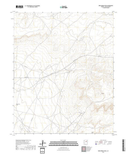 US Topo 7.5-minute map for Bird Springs Wash AZ – American Map Store