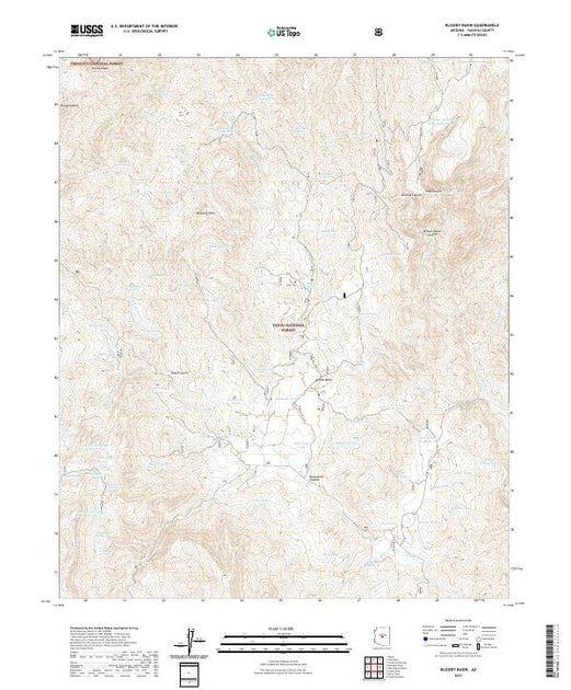 US Topo 7.5-minute map for Bloody Basin AZ – American Map Store
