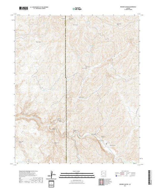 US Topo 7.5-minute map for Booger Canyon AZ – American Map Store
