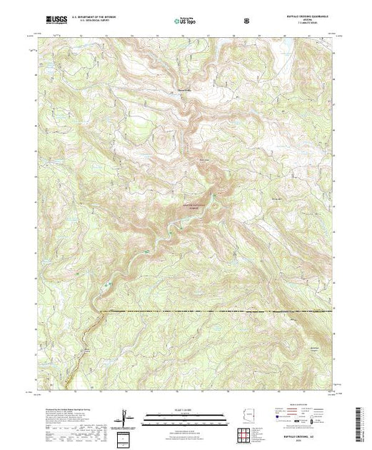 US Topo 7.5-minute map for Buffalo Crossing AZ – American Map Store