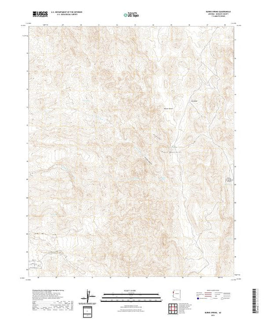 US Topo 7.5-minute map for Burns Spring AZ – American Map Store
