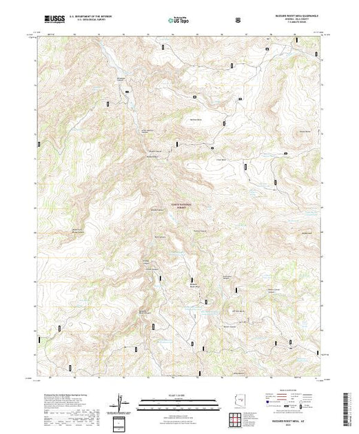 US Topo 7.5-minute map for Buzzard Roost Mesa AZ – American Map Store