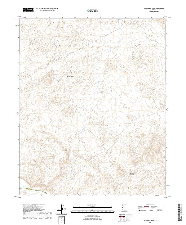 US Topo 7.5-minute map for Centennial Wash AZ – American Map Store
