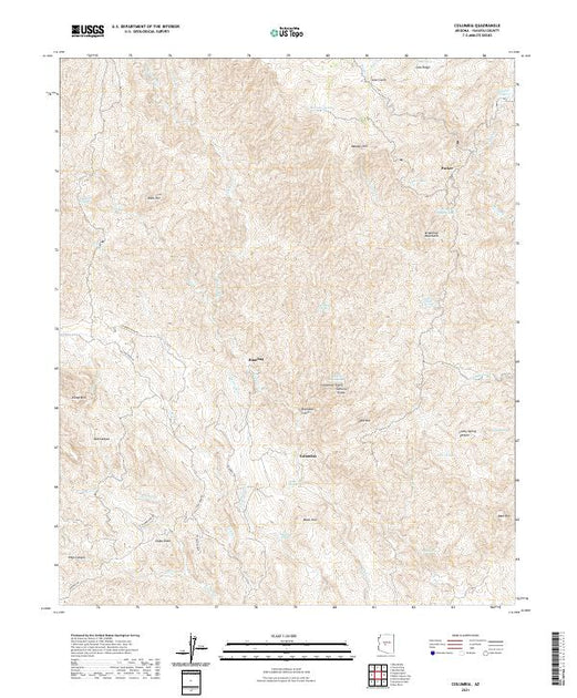 US Topo 7.5-minute map for Columbia AZ – American Map Store